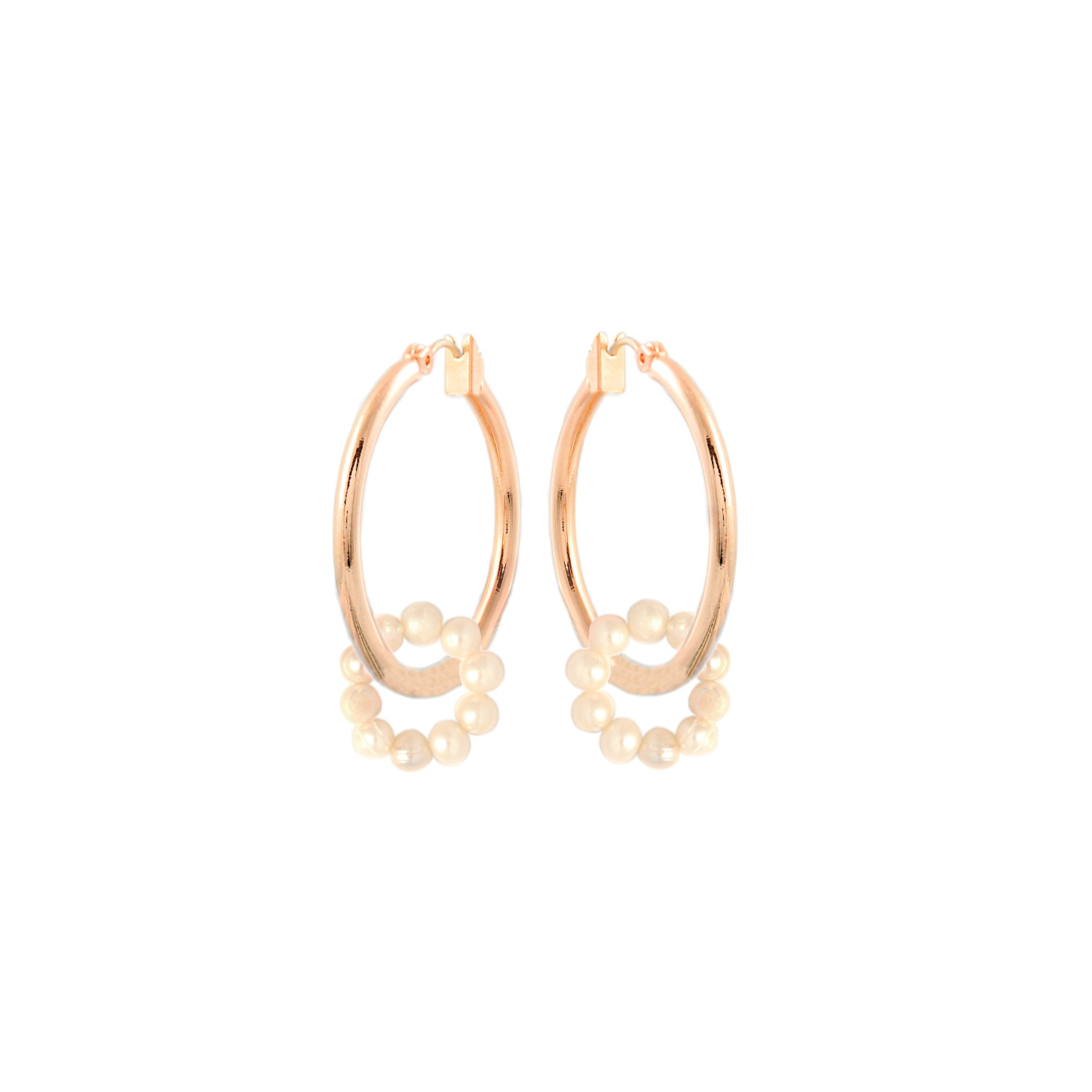 Perlen Creolen vergoldet mit Süßwasserperlen - MADELEINE ISSING